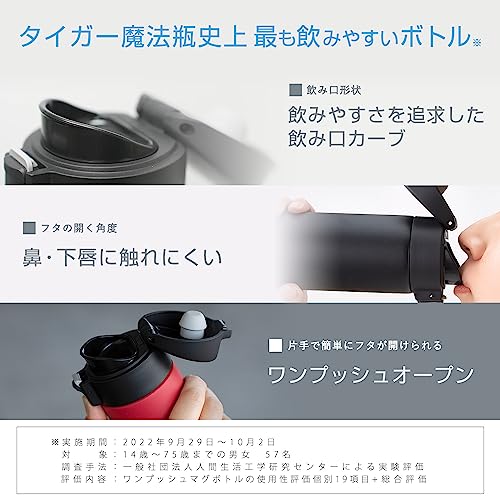 MCS-A050(CZ) タイガー魔法瓶 夢重力ボトル 真空断熱ボトル ストローボトル 容量500ml(0.50L) 保冷専用 水筒 ...